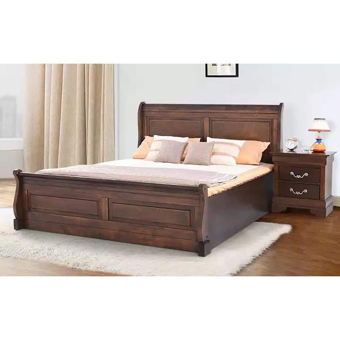 Royaloak Texas American Wooden Queen Size Bed With Hydraulic Storage on EMI Bajaj Mall
